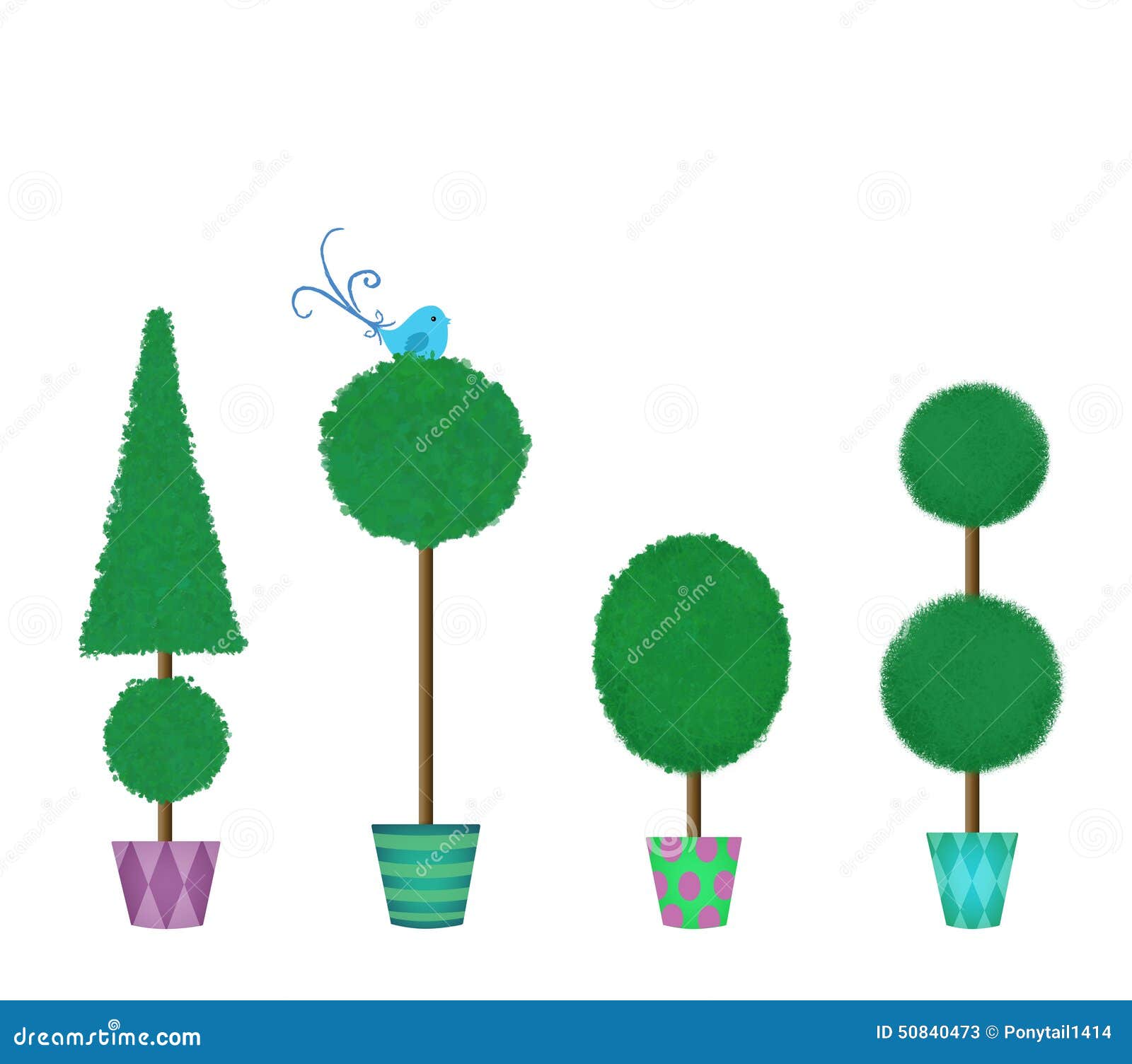 Topiary Set Of Four Vector Playing Cards Suits Shapes Of Bushes And ...