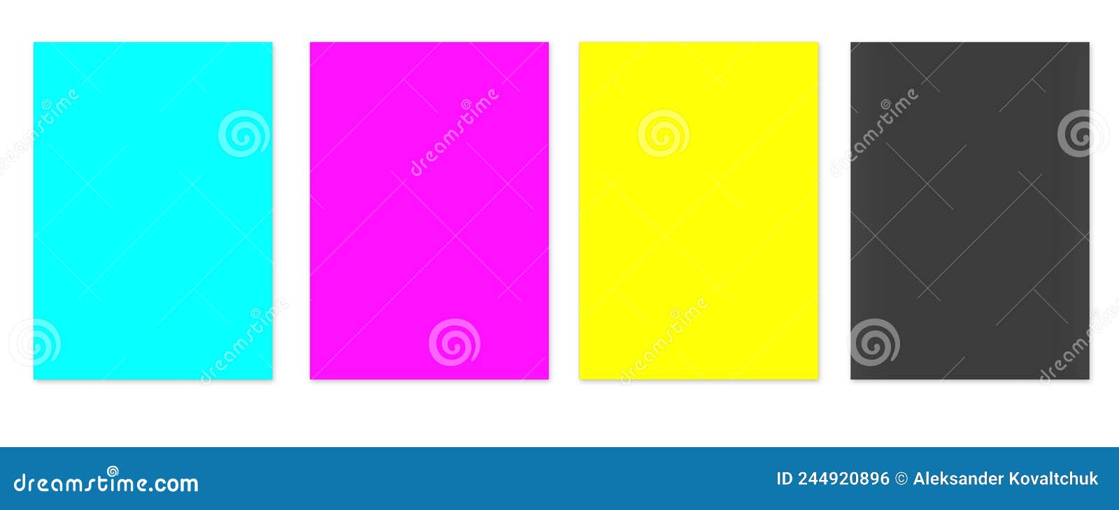 Four CMYK Brochure Blank Template Red, Green And Blue For Presentation Layouts And Design Stock ...
