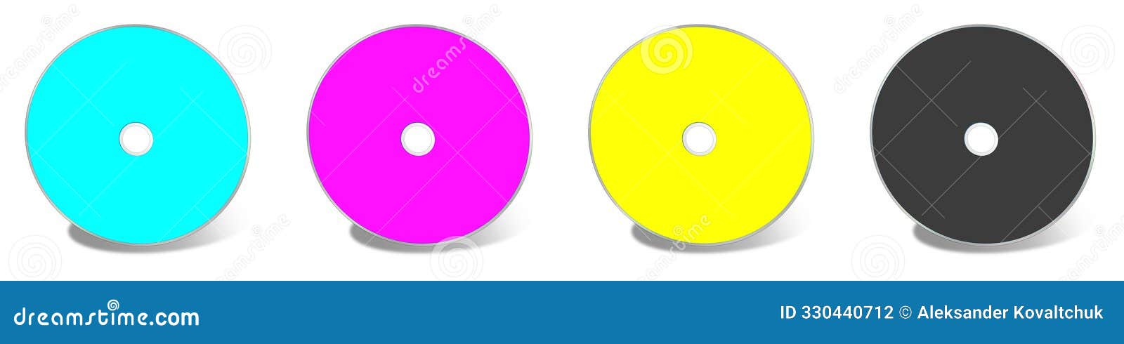 Four CMYK Software Boxes Blank Template Red, Green And Blue For ...