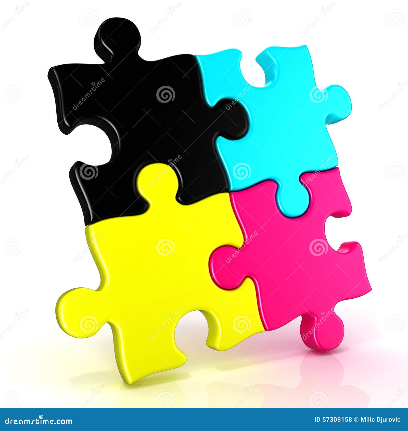 Four CMYK Jigsaw Puzzle Pieces Stock Illustration - Illustration of ...