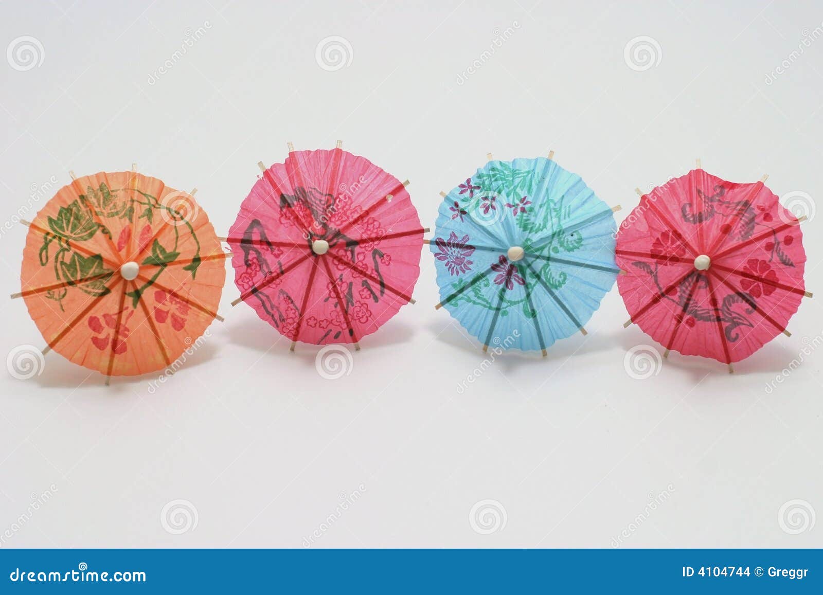 Four coctail umbrellas stock photo. Image of colored, alcoholic - 4104744