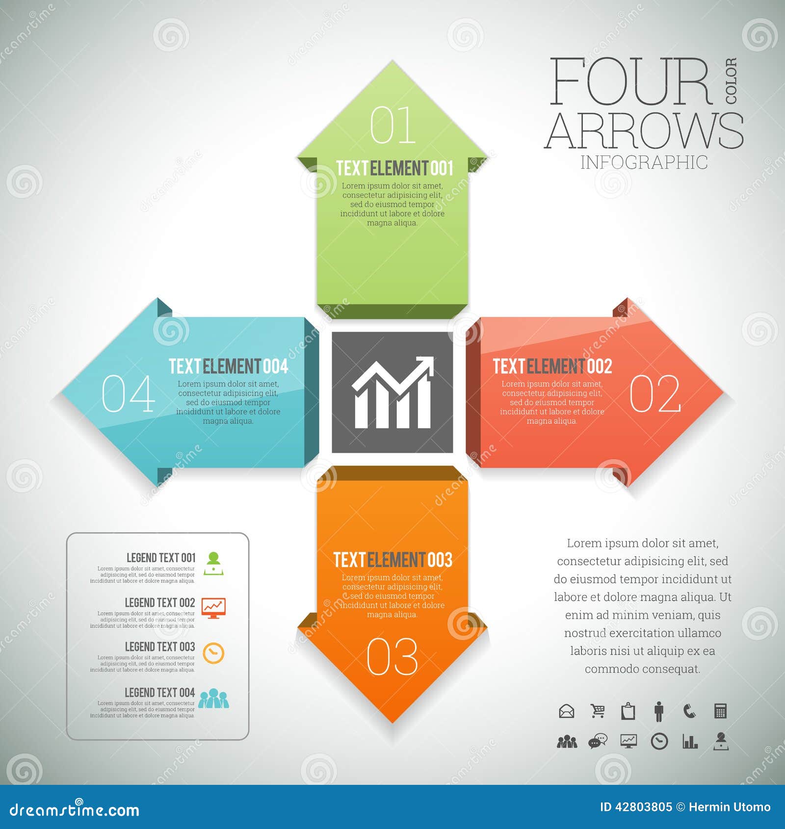 Four Color Arrows Infographic Stock Vector - Illustration of flow ...