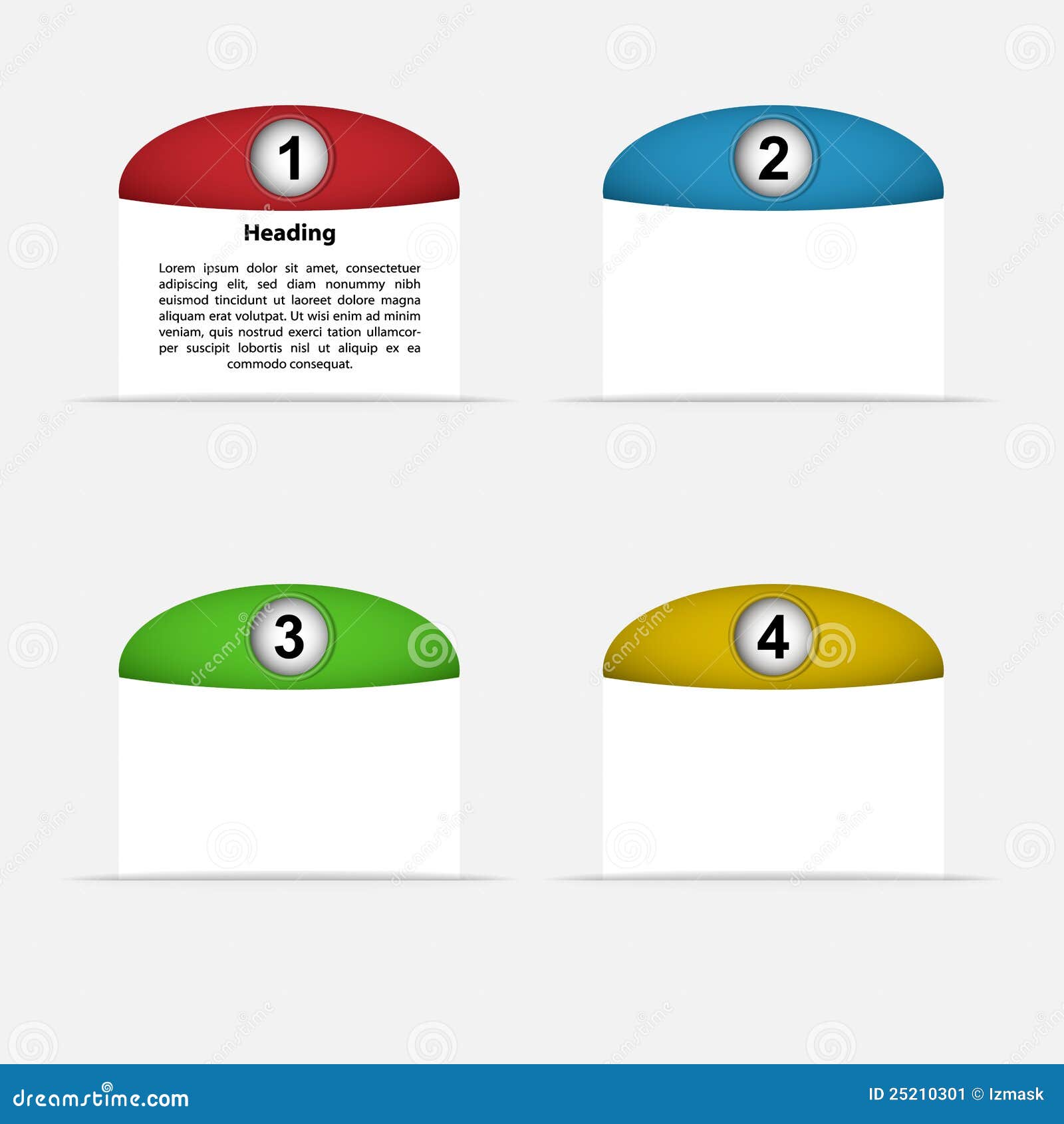 Four color card stock vector. Illustration of paper, modern - 25210301