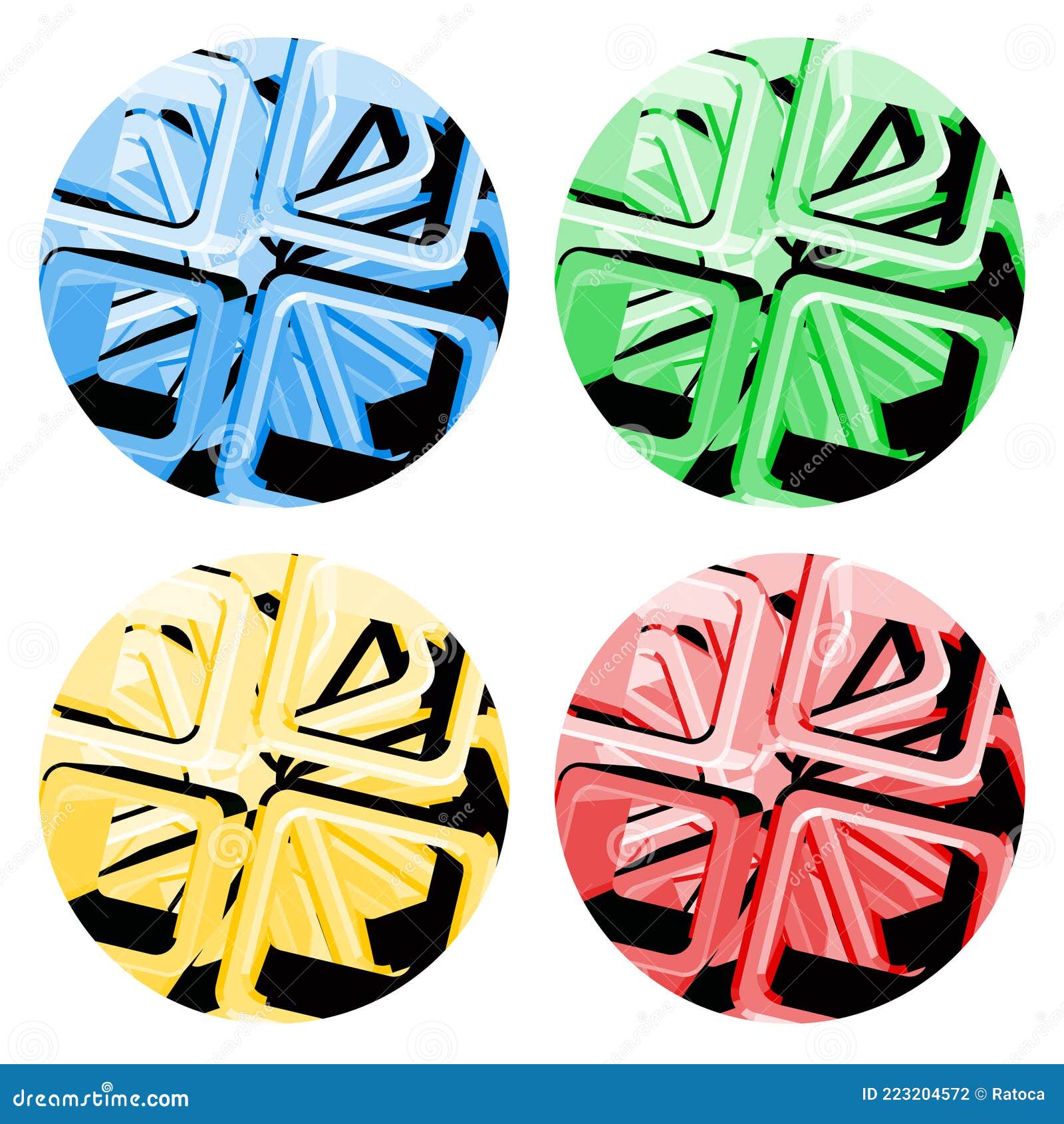 Four color circle elements stock vector. Illustration of blue - 223204572