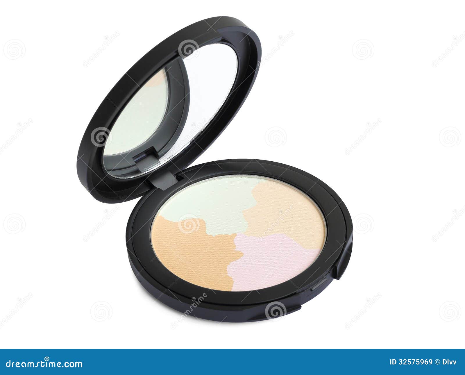 Four Color Compact Pressed Powder, Isolated on White Stock Image ...