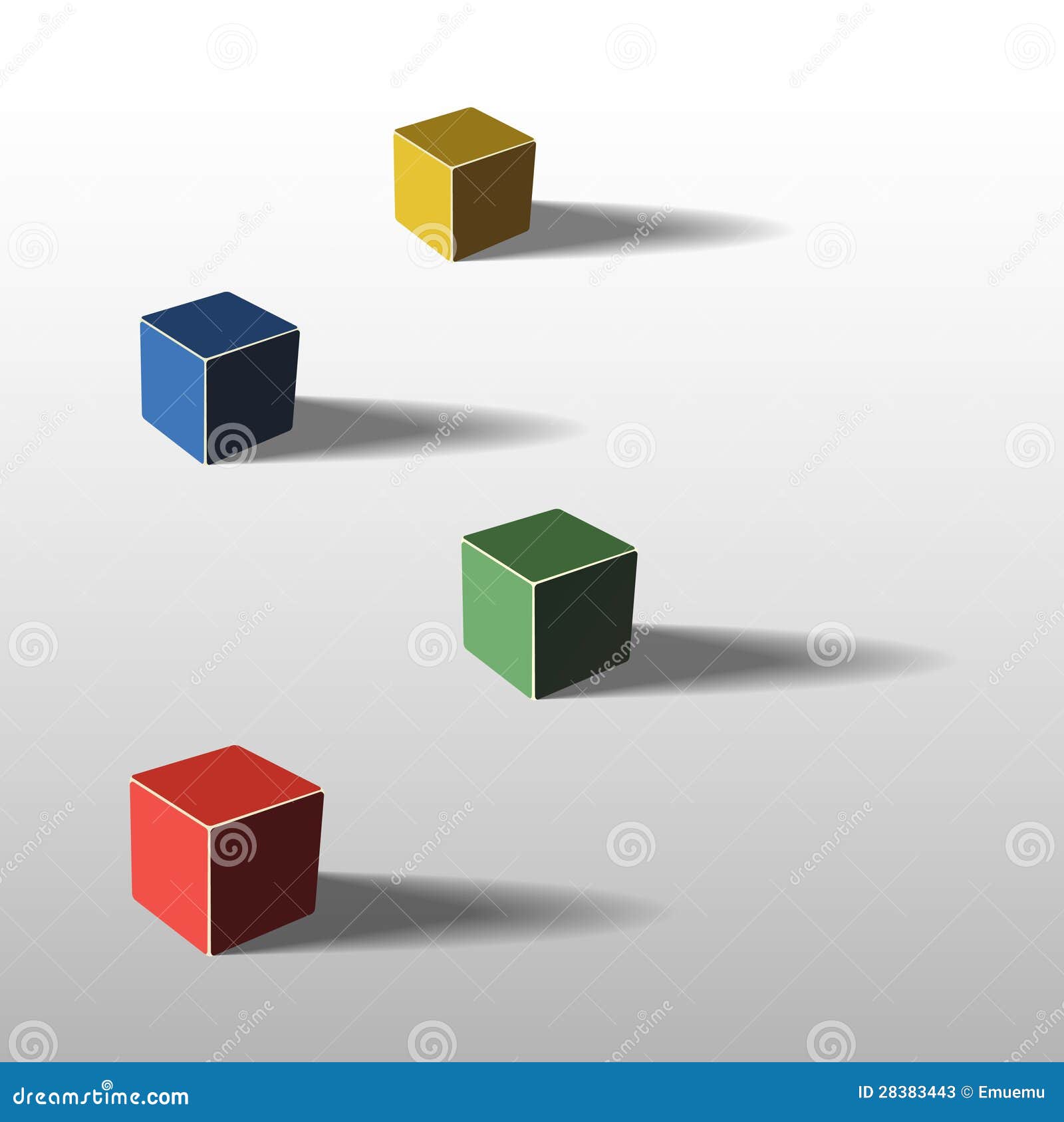 Four color cubes stock vector. Illustration of geometric - 28383443