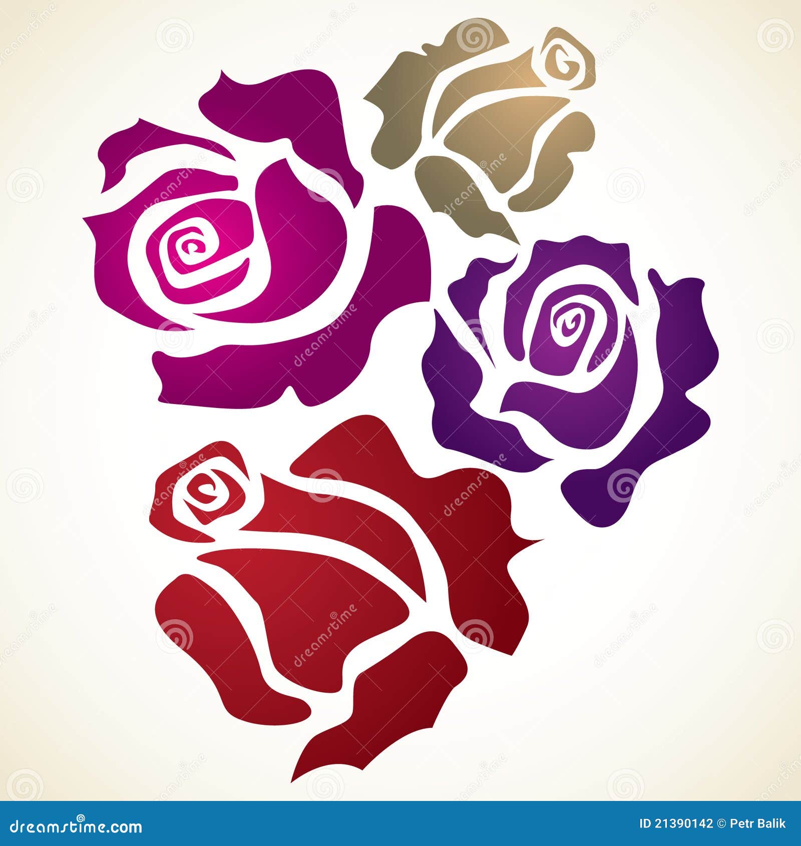 Four color flower stock illustration. Illustration of flower - 21390142