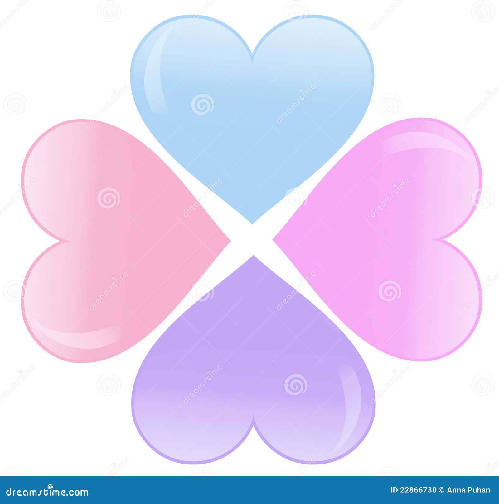 Four color hearts stock vector. Illustration of isolated - 22866730