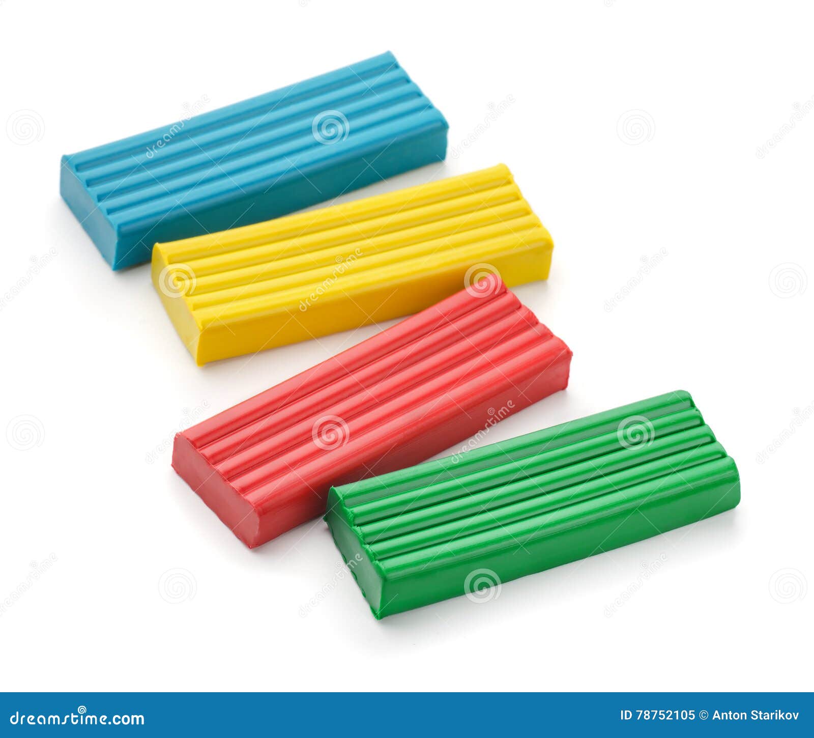 Four Color Modeling Clay Bricks Stock Image - Image of learn, group ...