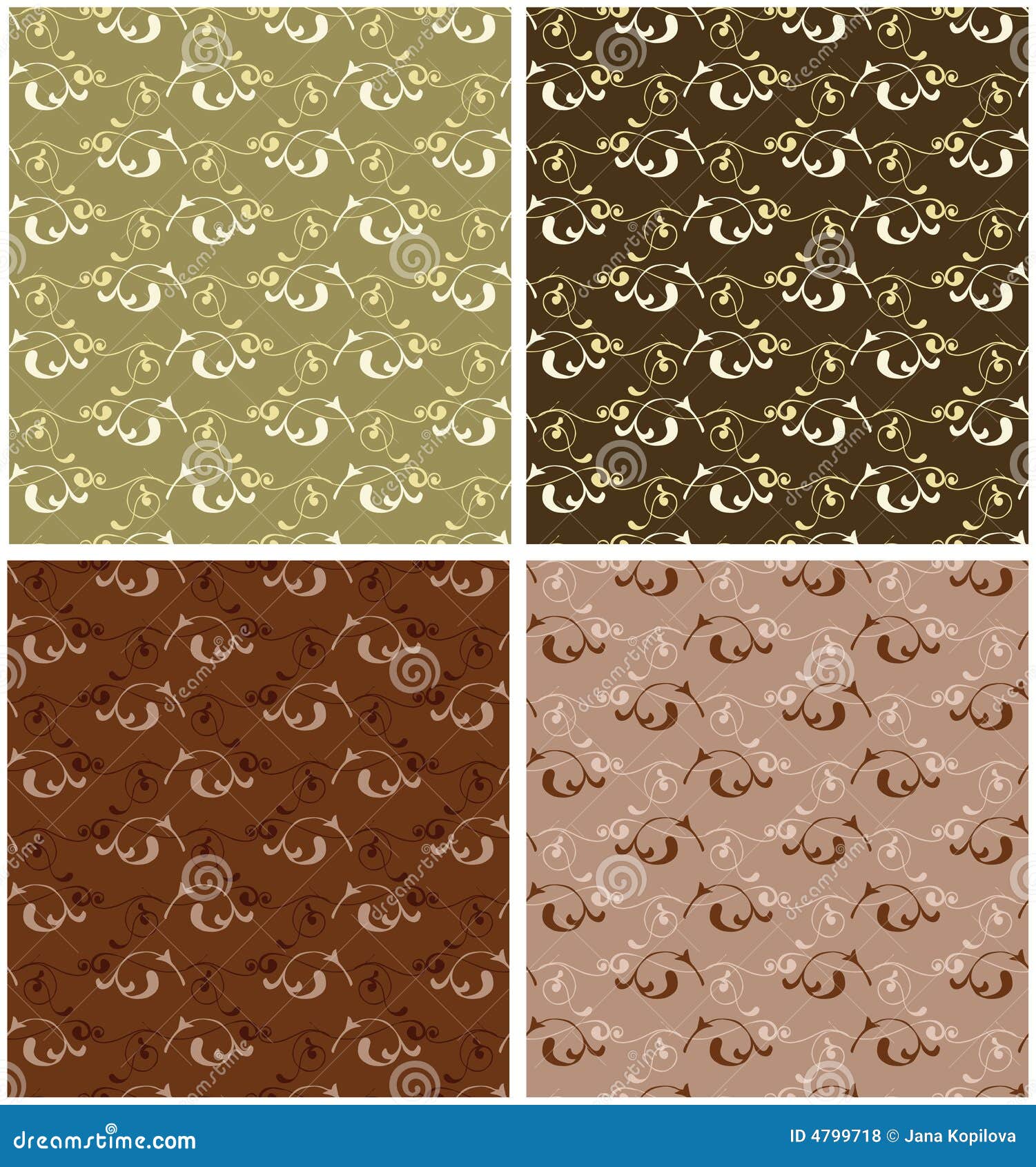 Four Color Ornament Seamless Pattern Stock Vector - Illustration of ...