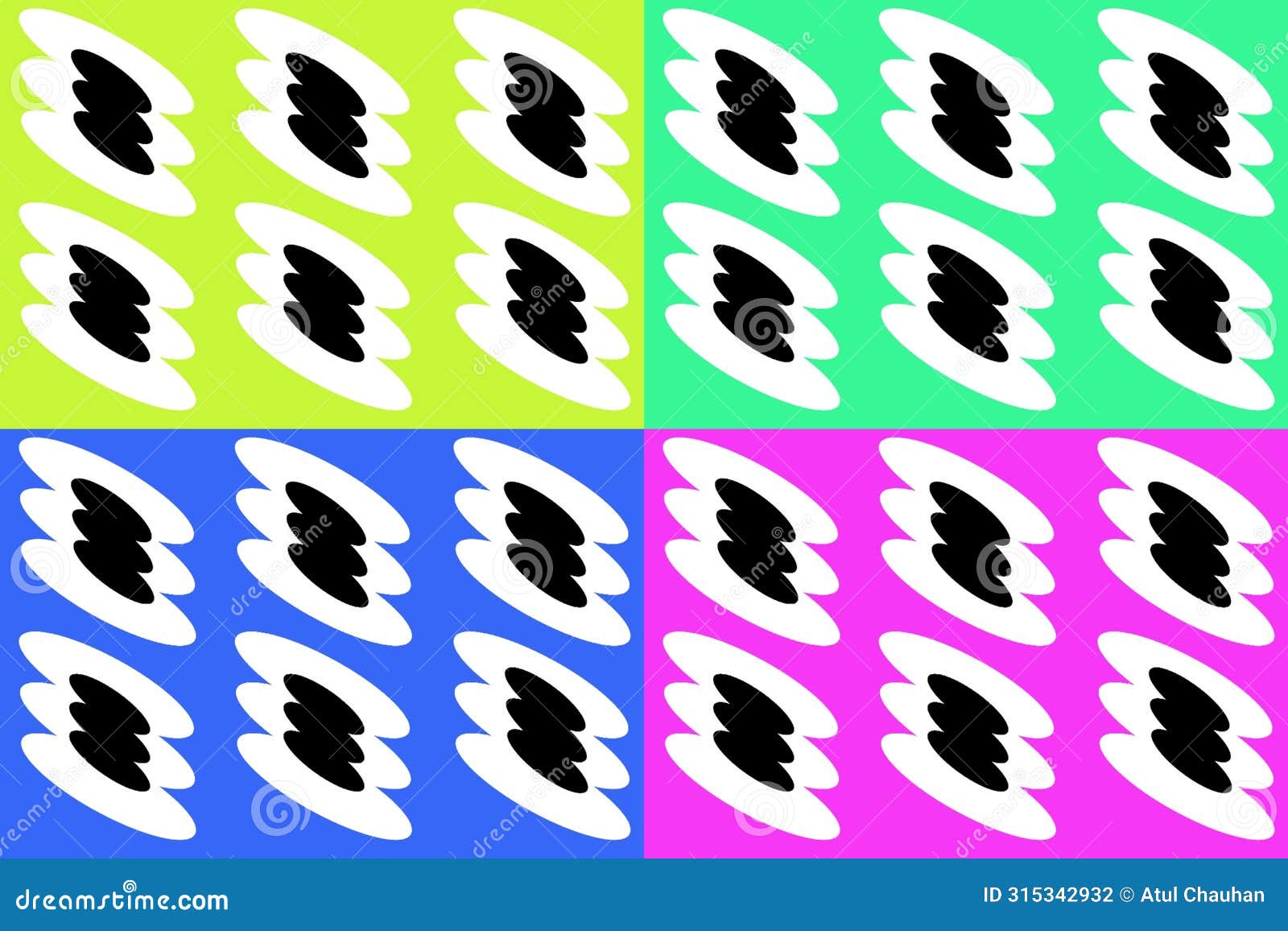 Four Color Pattern Design Background Stock Illustration - Illustration ...