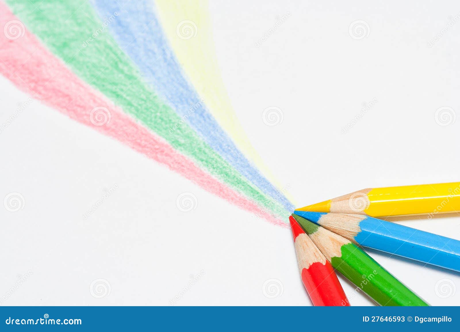 Four color pencils lines stock image. Image of green - 27646593