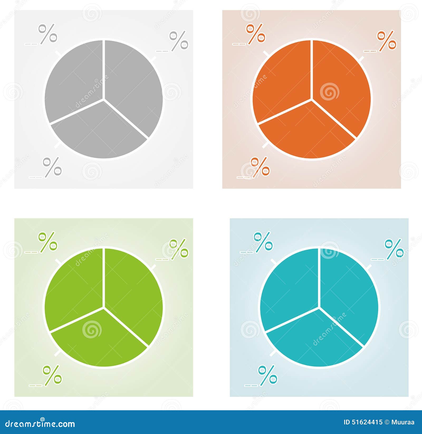 Four color pie charts stock vector. Illustration of statistic - 51624415