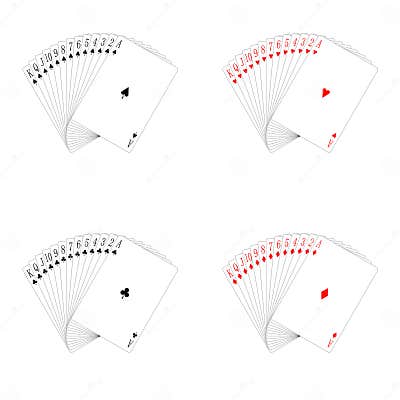 Four color playing cards. stock vector. Illustration of brand - 280161721