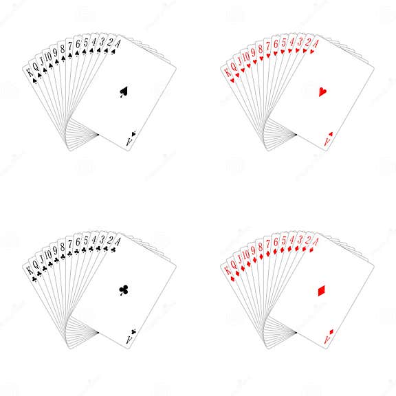 Four color playing cards. stock vector. Illustration of brand - 280161721