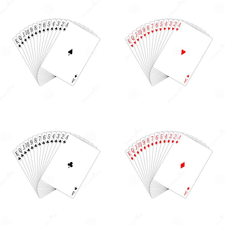 Four color playing cards. stock vector. Illustration of brand - 280161721