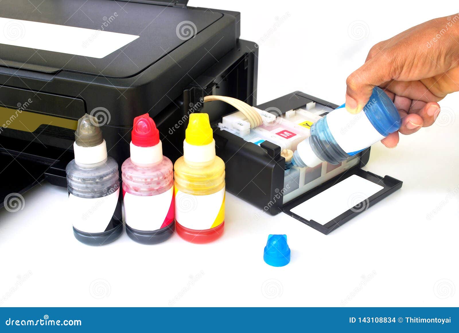 Four Color Printing cmyk. stock photo. Image of electronic - 143108834
