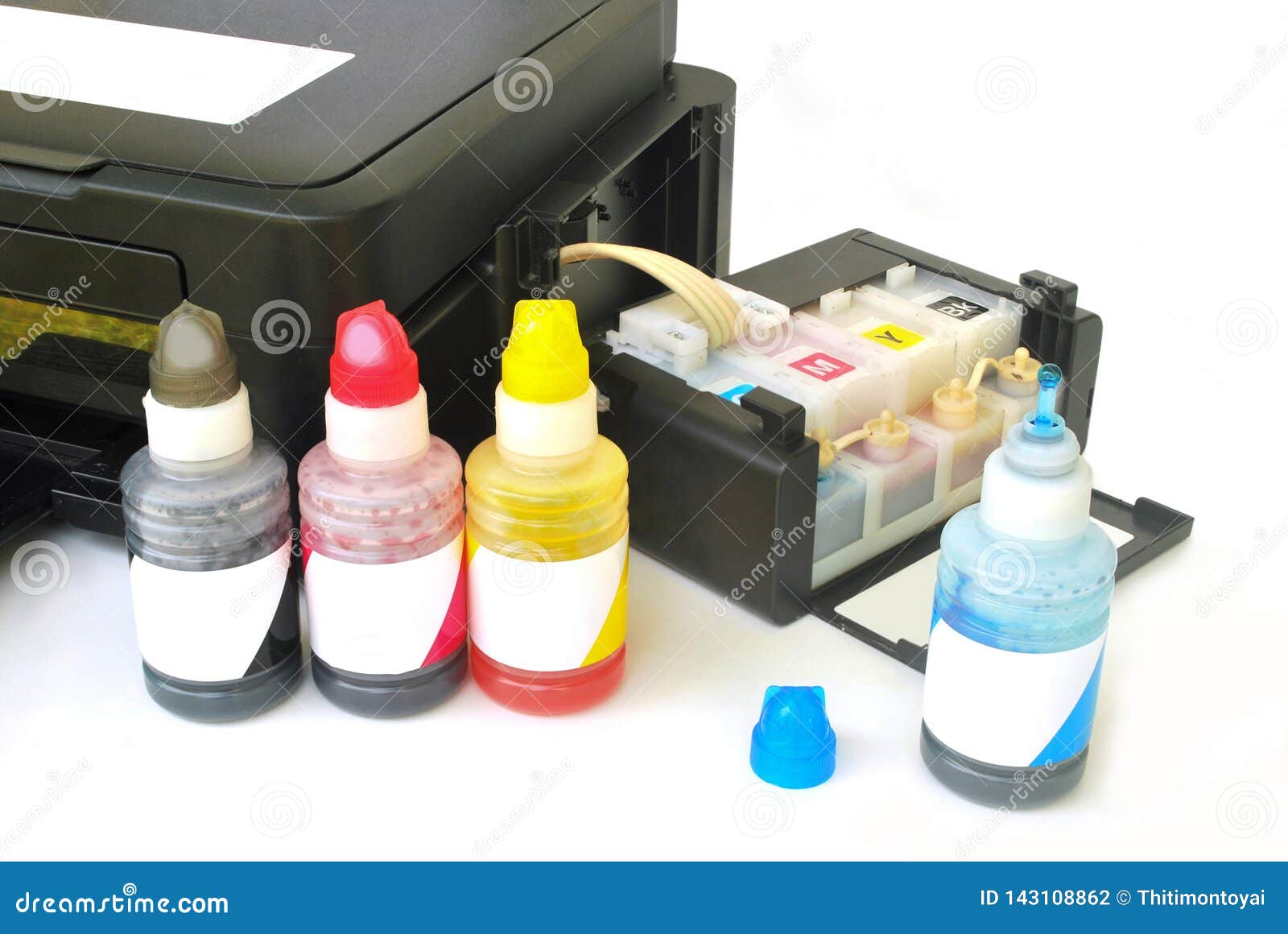 Four Color Printing cmyk. stock photo. Image of cartridge - 143108862