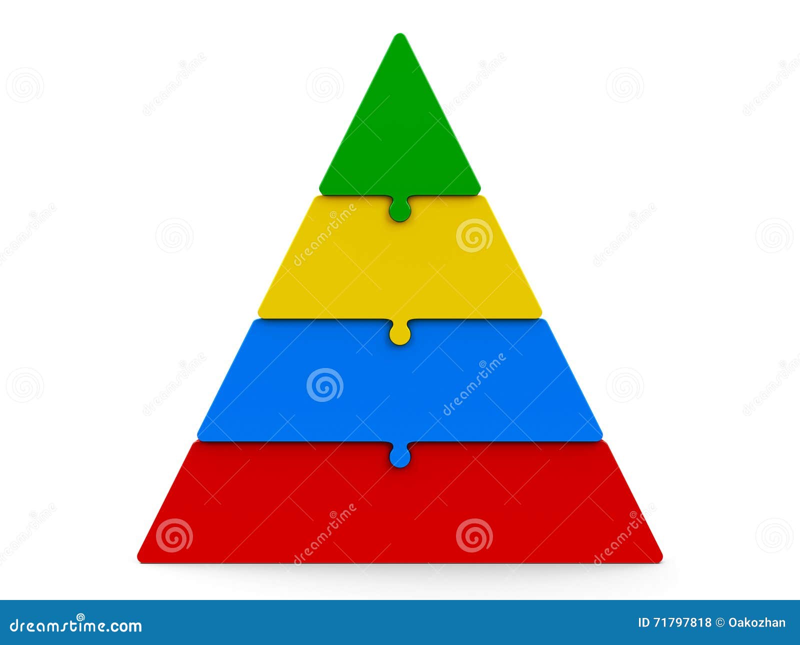 Four color puzzle pyramid stock illustration. Illustration of diagram ...