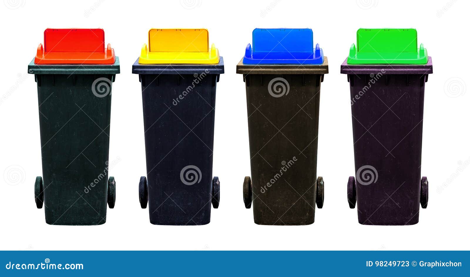 Four color of recycle bins stock image. Image of ecology - 98249723