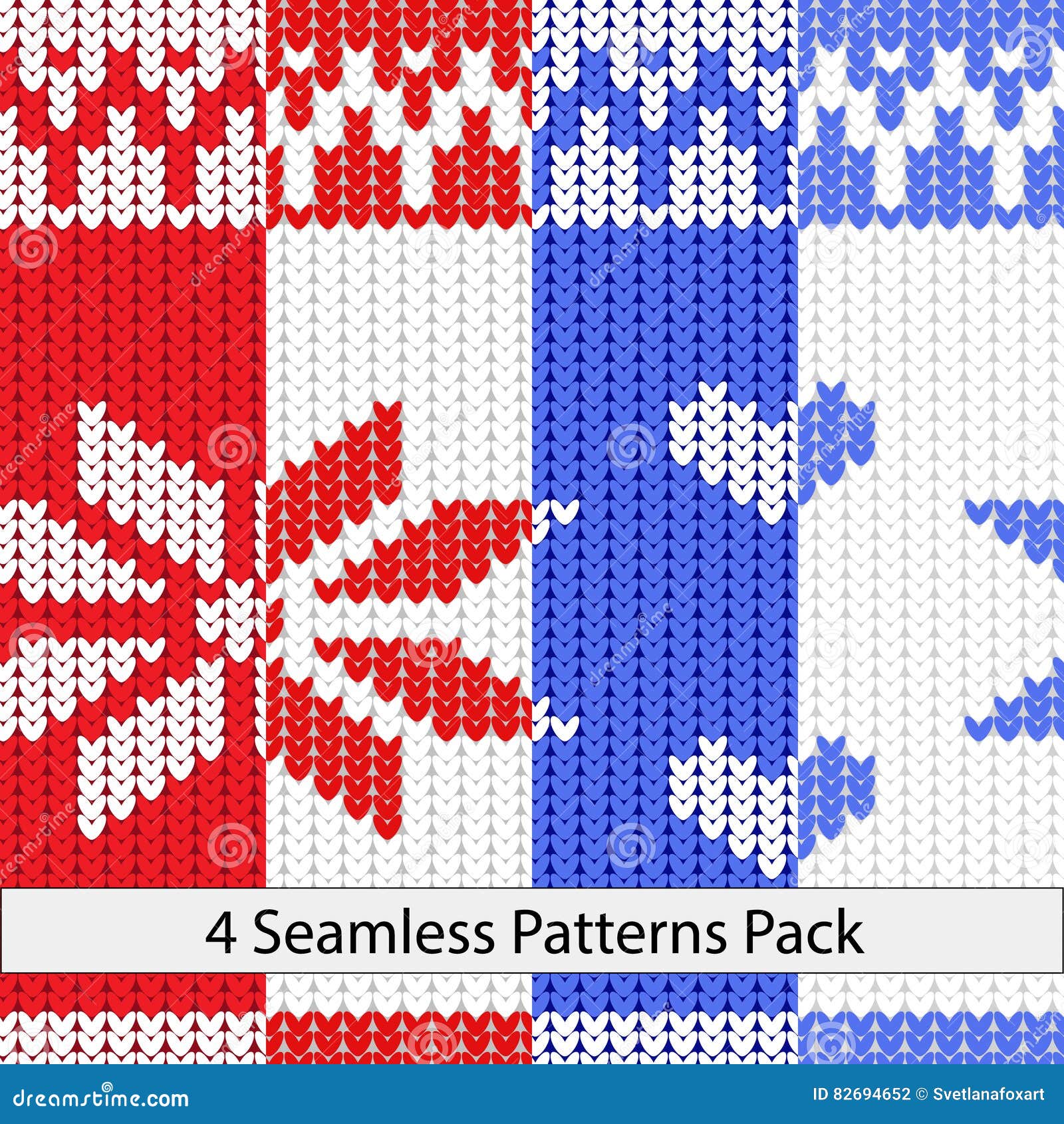 Four Color Snow Knit Seamless Pattern Stock Vector - Illustration of ...