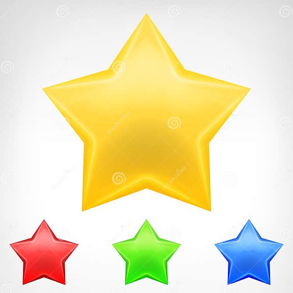 Four Color Star Element Pack Isolated Stock Vector - Illustration of ...