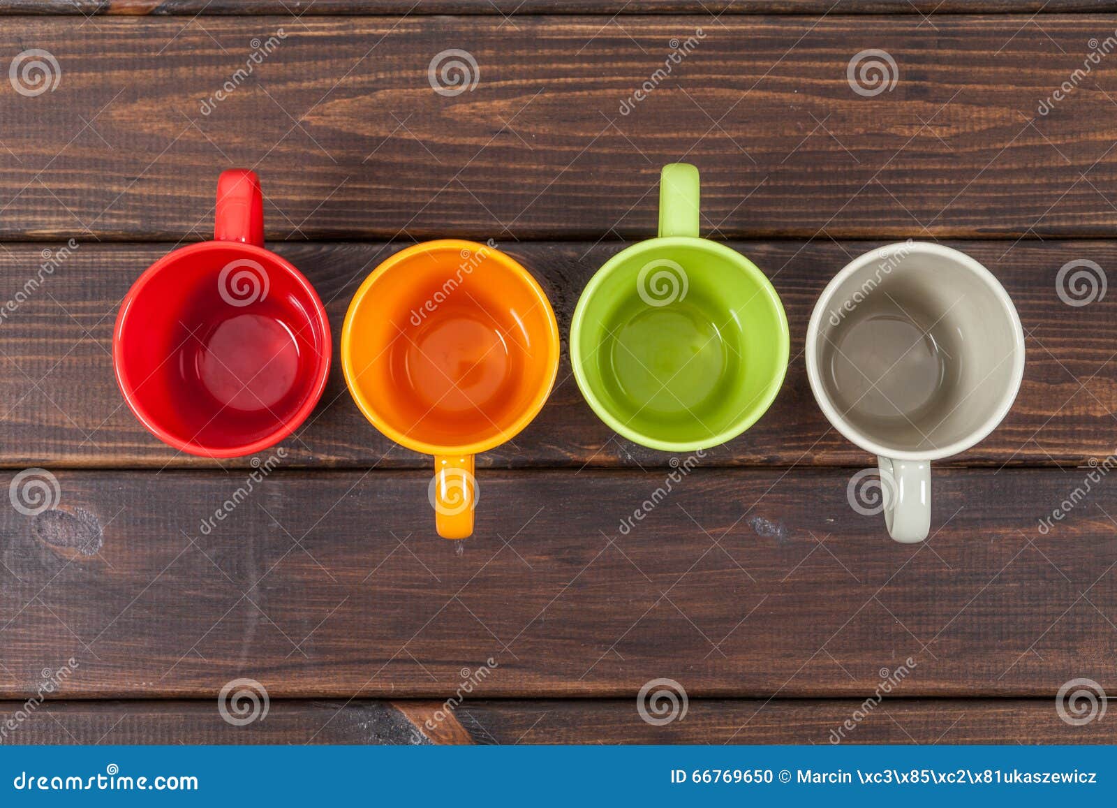Four color tea cups stock photo. Image of arrange, arranged - 66769650