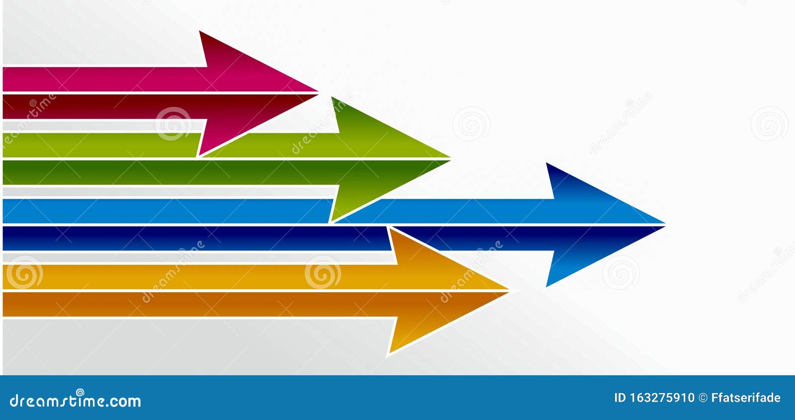 Four colored arrows stock illustration. Illustration of mark - 163275910