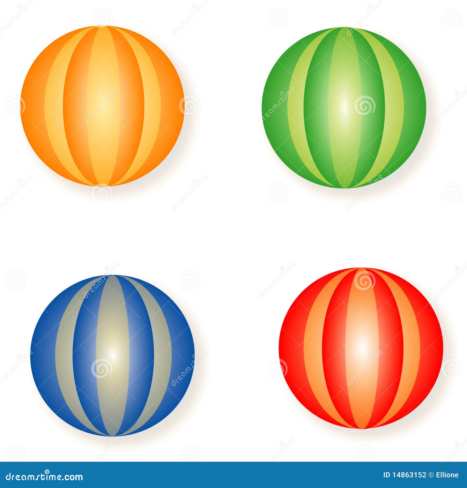 Four colored balls stock illustration. Illustration of helium - 14863152