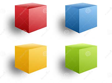 Four Colored Boxes stock illustration. Illustration of option - 7331258