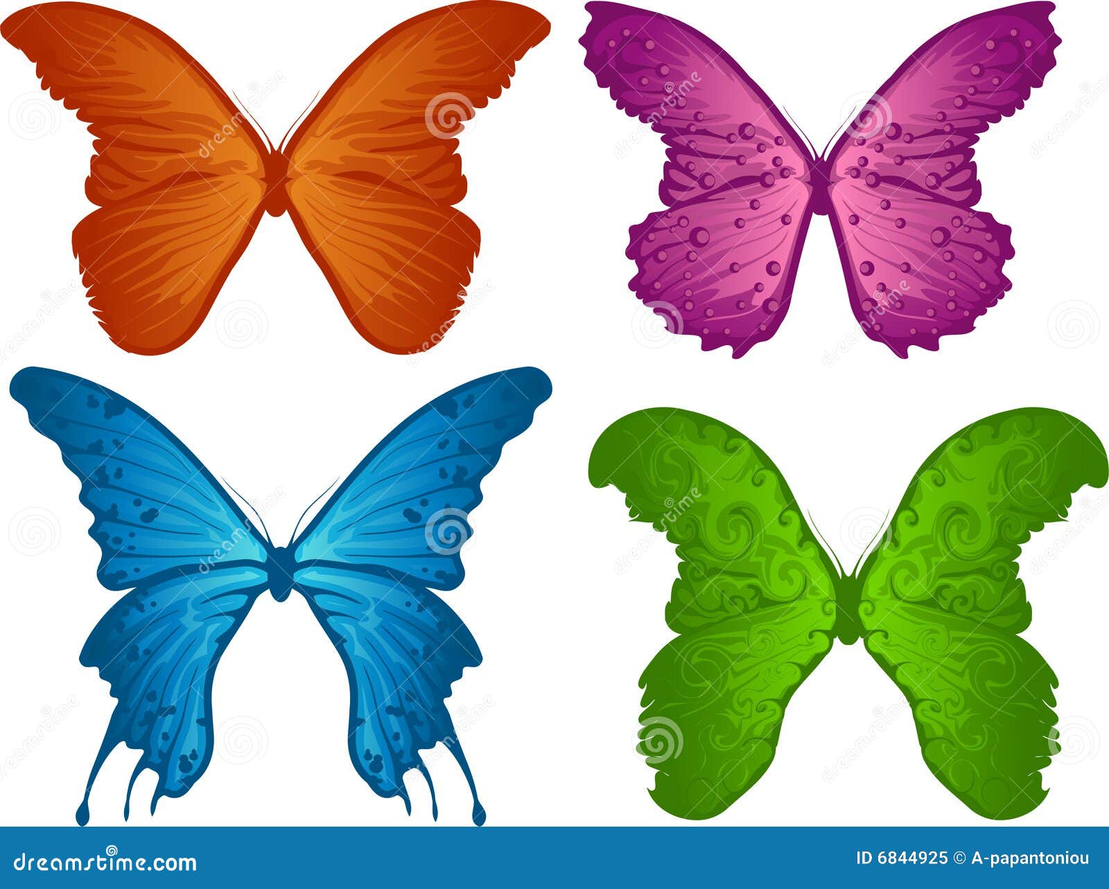Four Colored Butterflies Stock Illustrations – 67 Four Colored ...