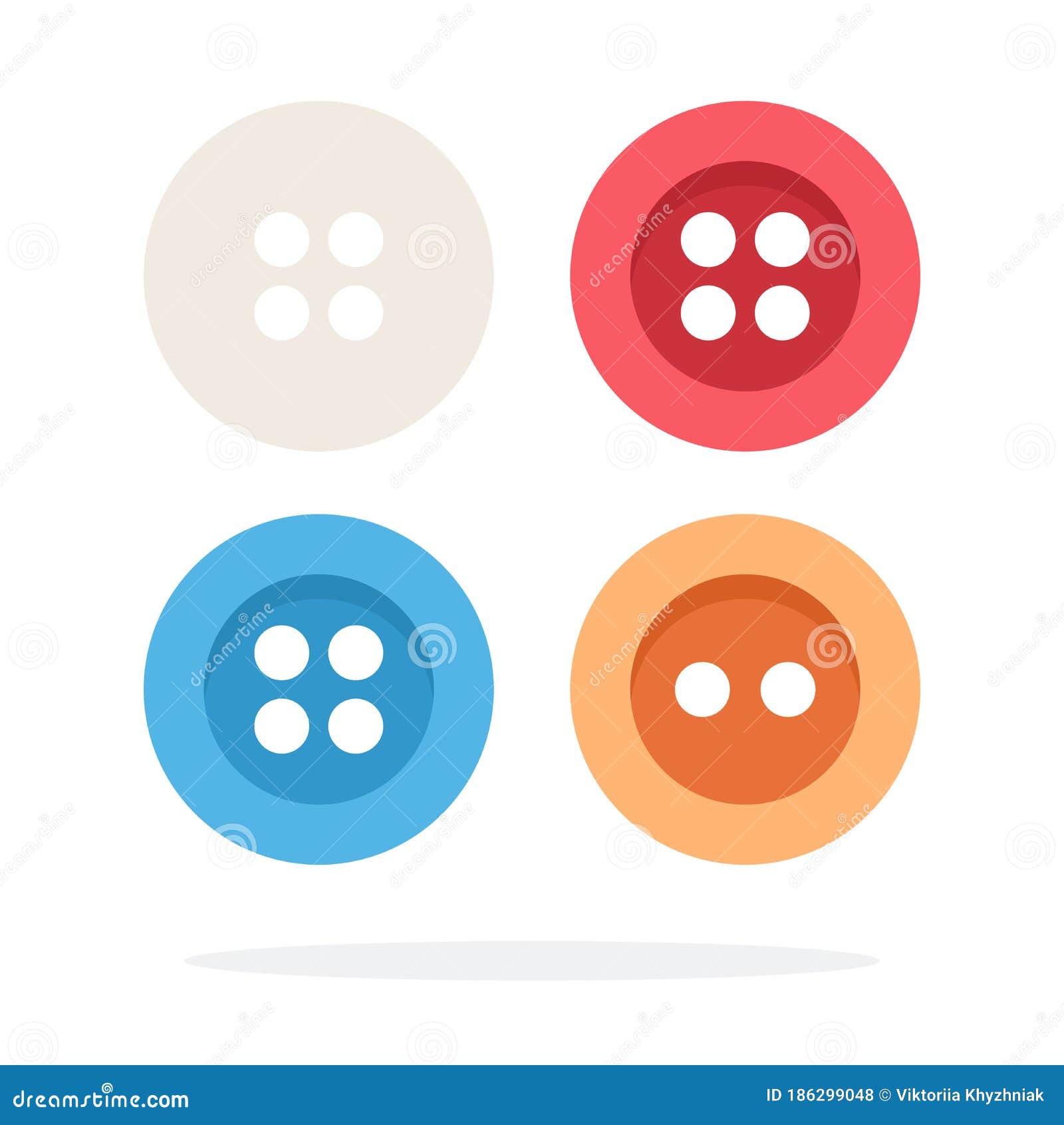 Four Colored Buttons Flat Isolated Stock Vector - Illustration of ...