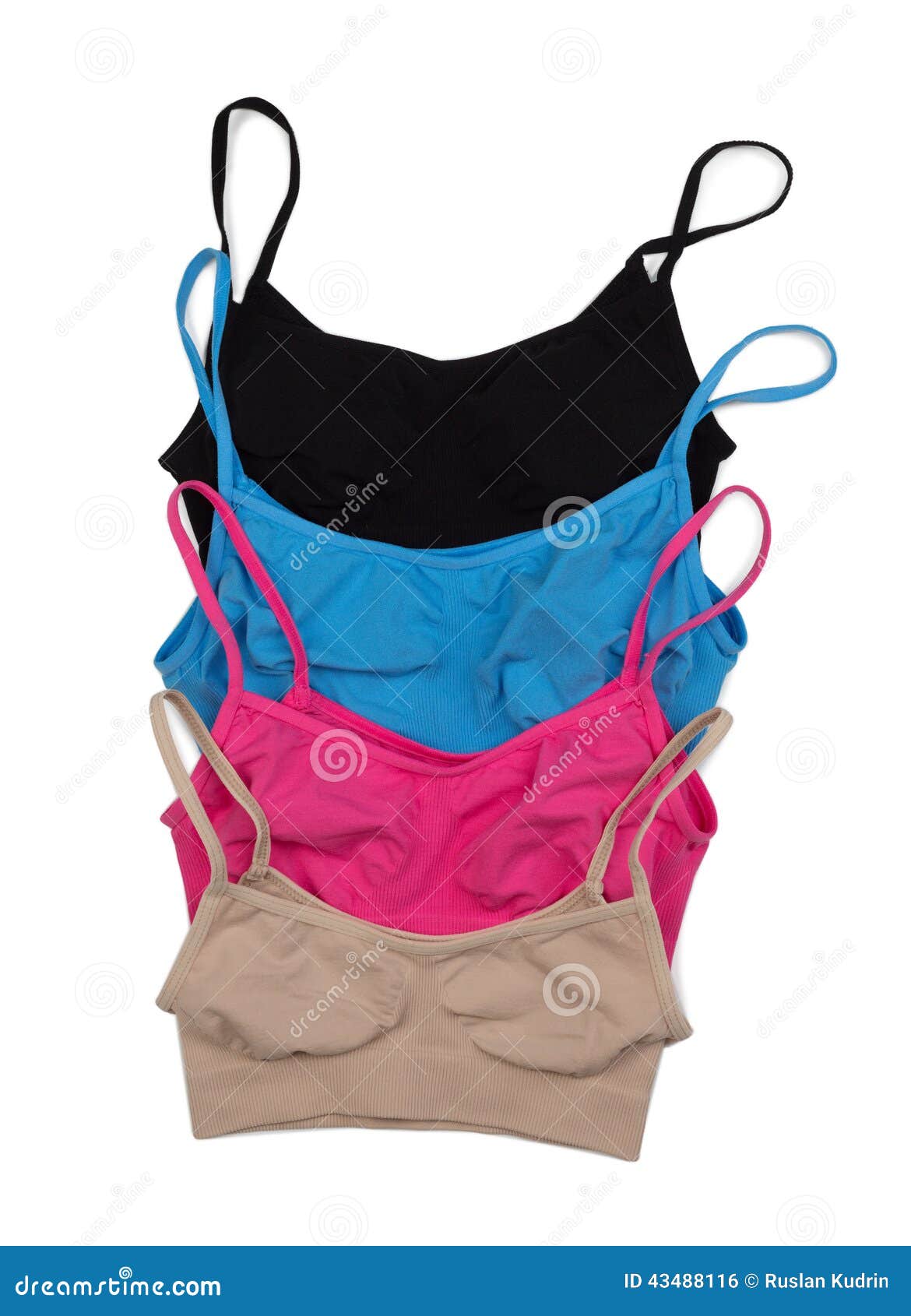 Four colored cotton bra. stock photo. Image of panties - 43488116