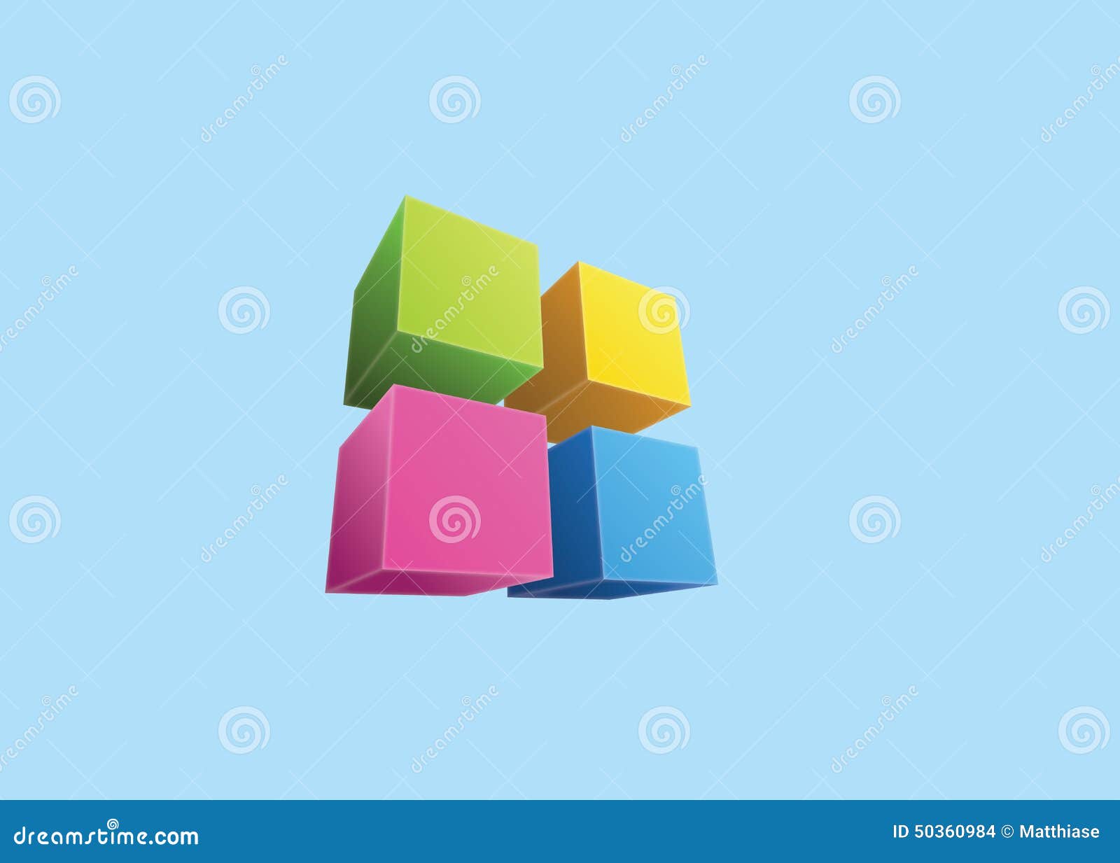 Four colored cubes stock photo. Image of shapes, four - 50360984