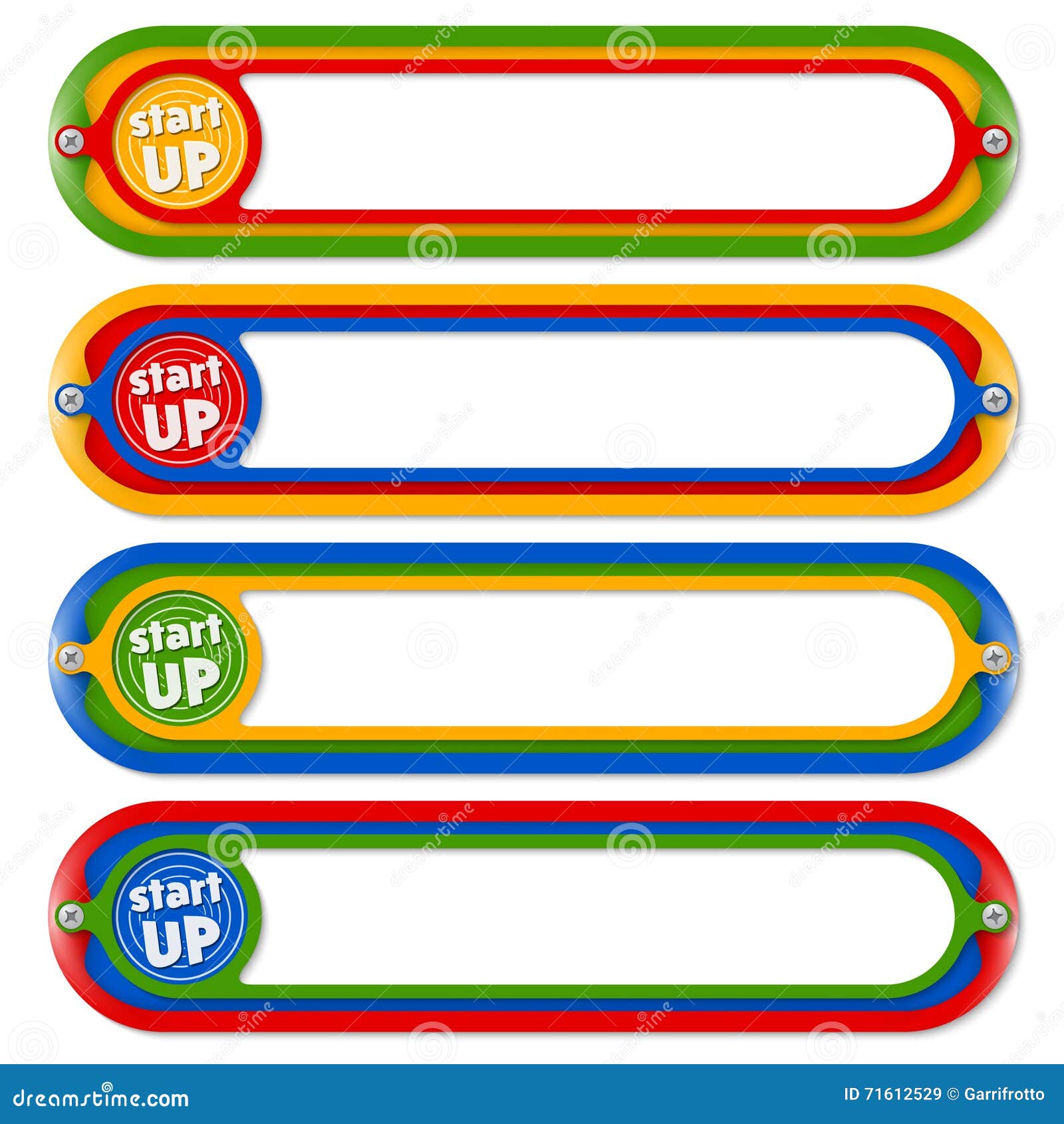 Four colored frames stock vector. Illustration of frame - 71612529