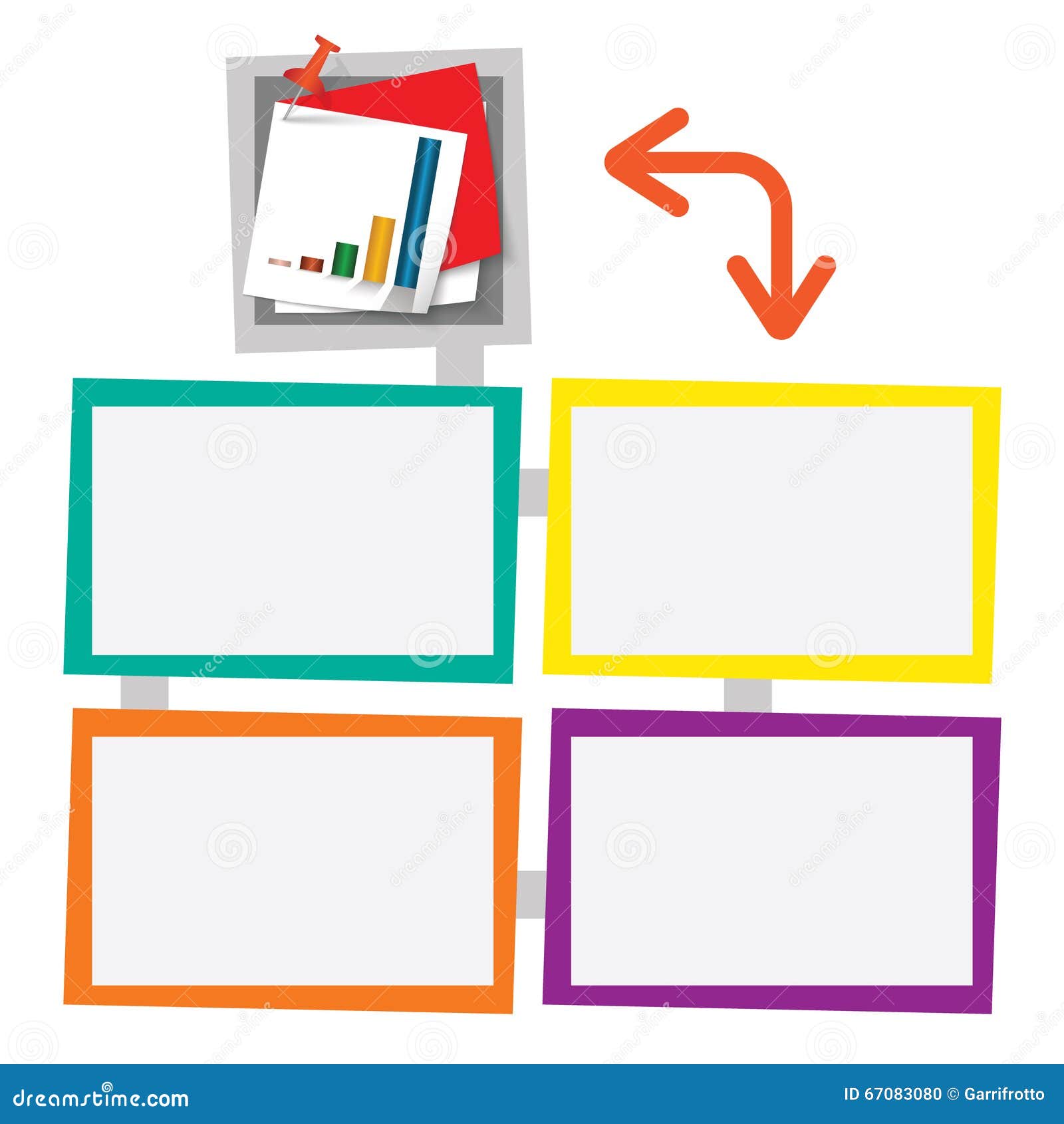 Four colored frames stock vector. Illustration of chart - 67083080