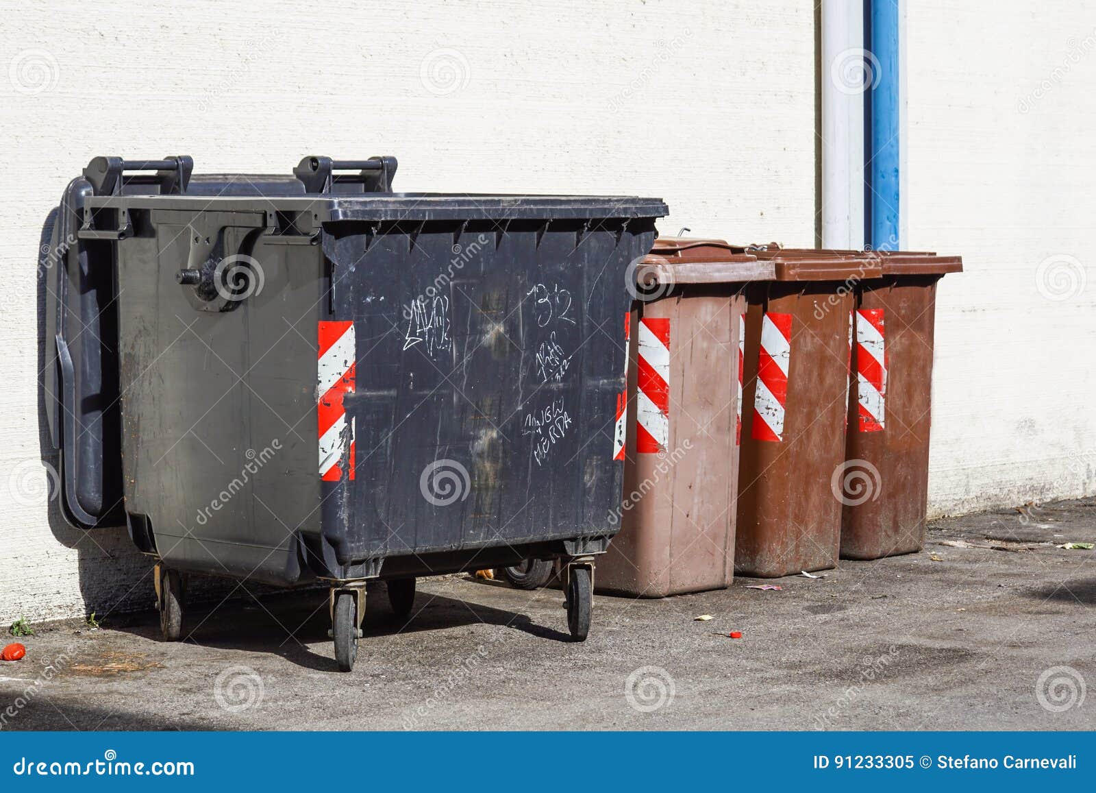 Four Colored Garbage Bins To Help Separate and Recycle Stock Image ...