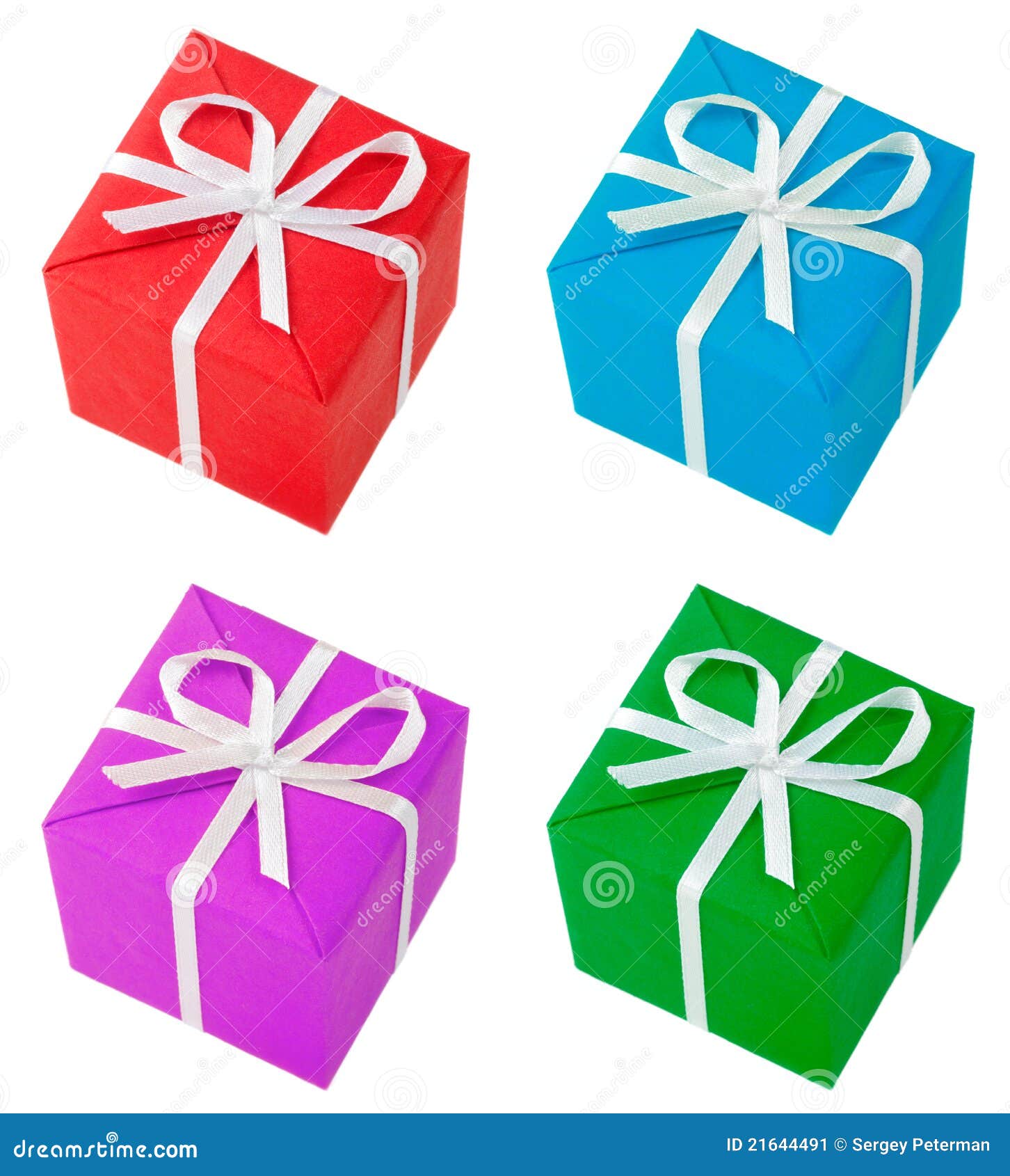 Four colored gift boxes stock image. Image of decorative - 21644491