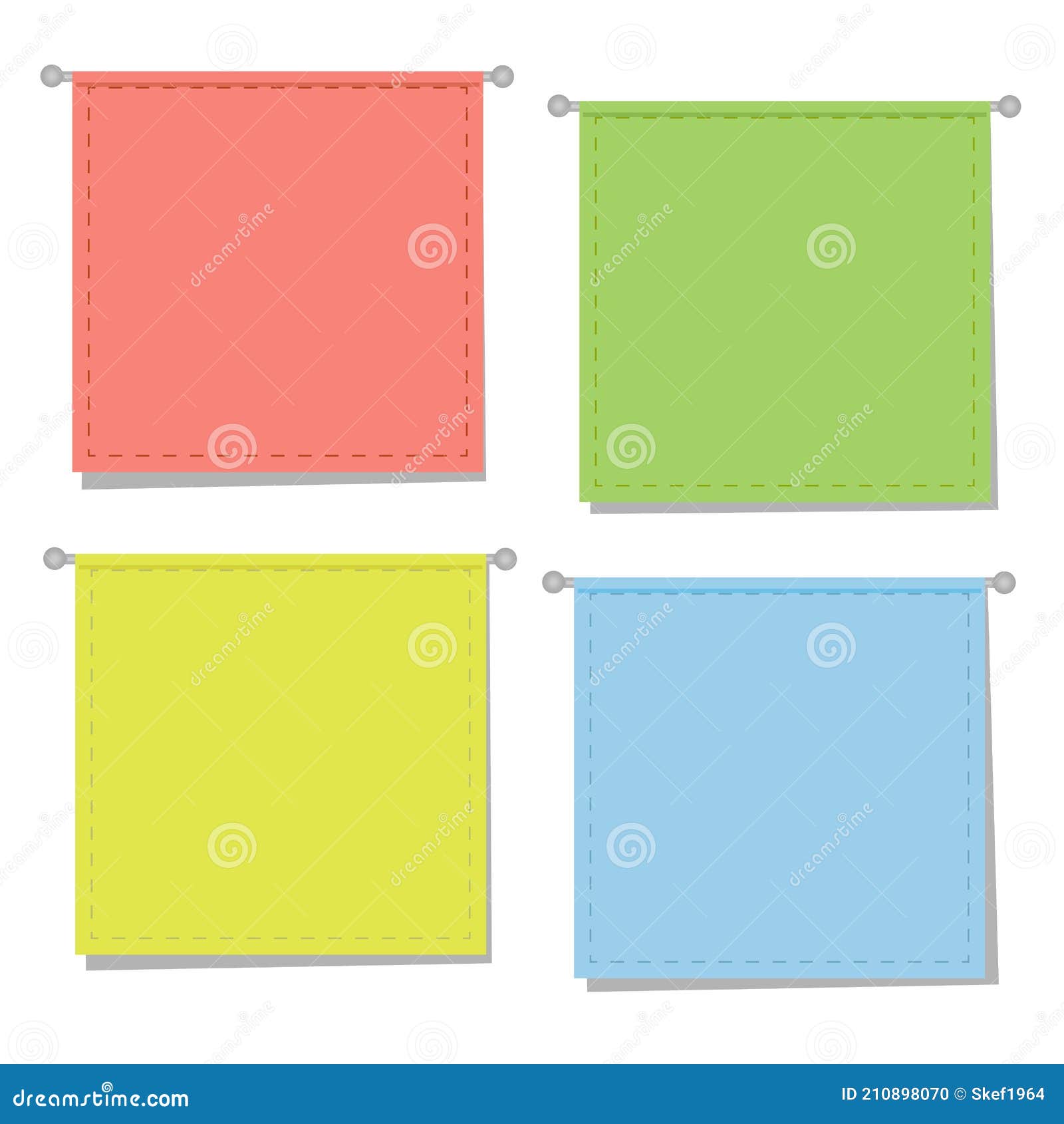 Four Hanging Signs Paper for Notes and Memos. Stock Vector ...