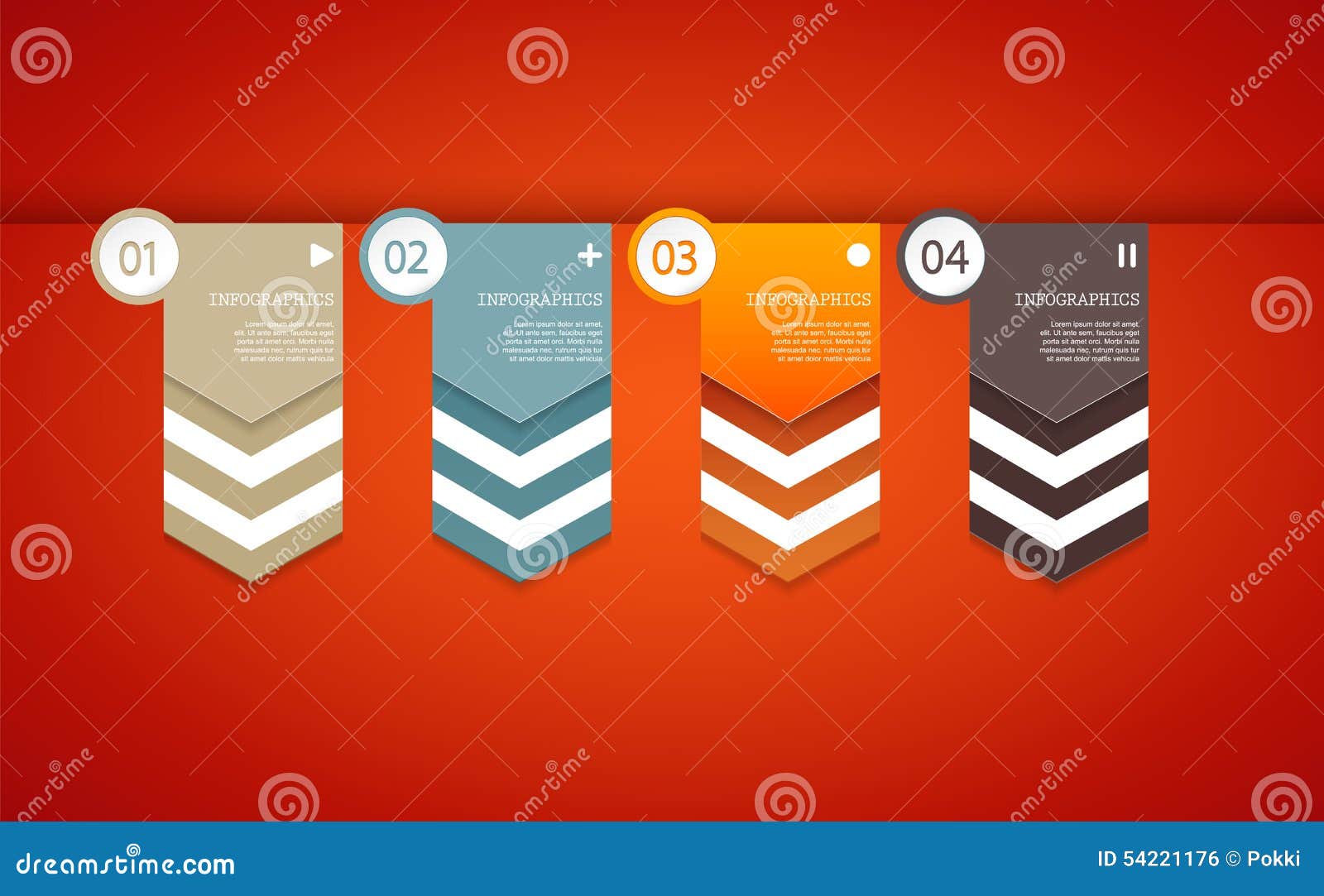 Four Colored Paper Arrows with Place for Your Own Text. Stock Vector ...