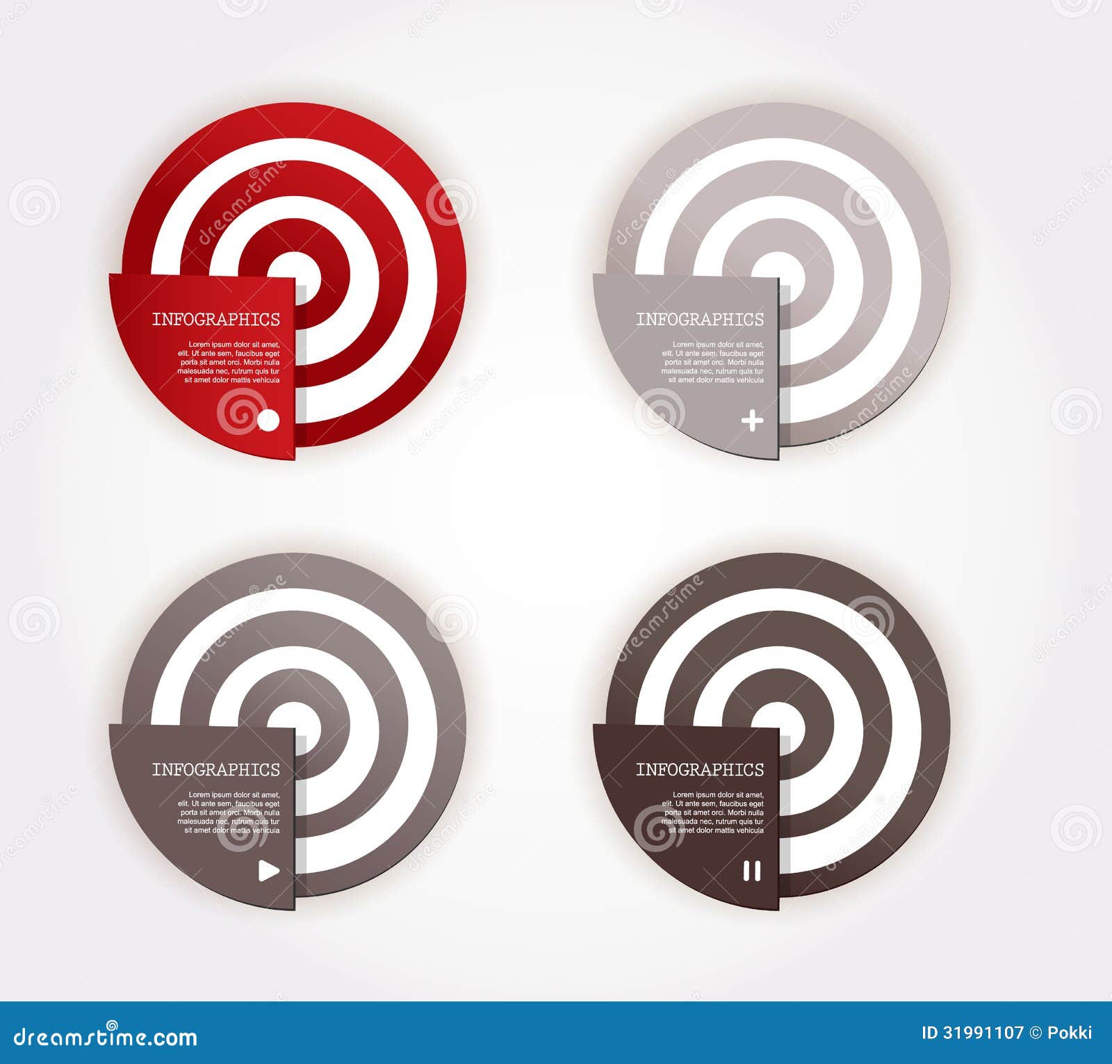 Four Colored Paper Circles. Stock Vector - Illustration of brochure ...