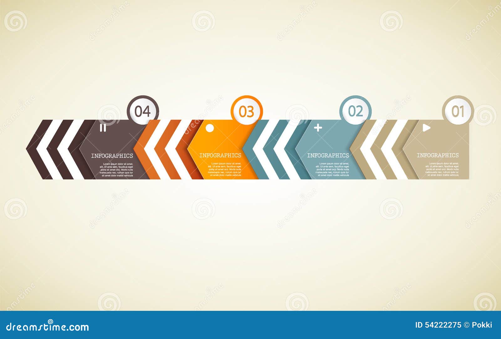 Four Colored Paper Triangles with Place for Your Own Text. Stock Vector ...