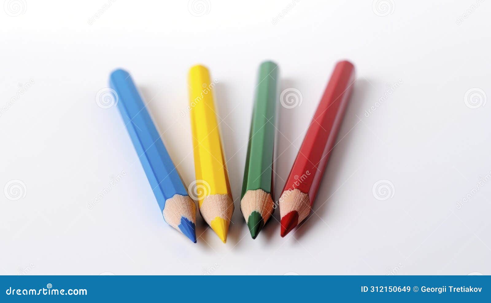 Four Colored Pencils on a White Background Stock Illustration ...
