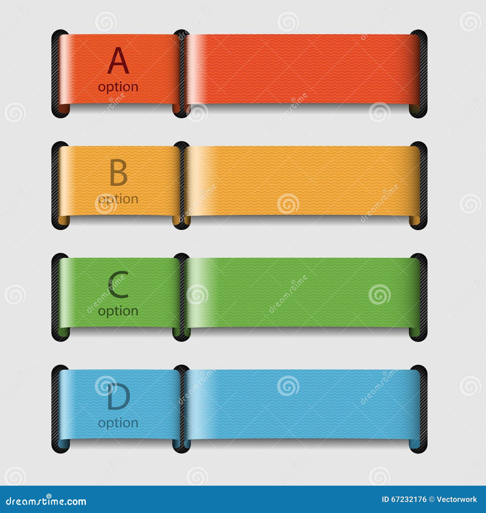 Four Colored Ribbons with Data Stock Vector - Illustration of ...