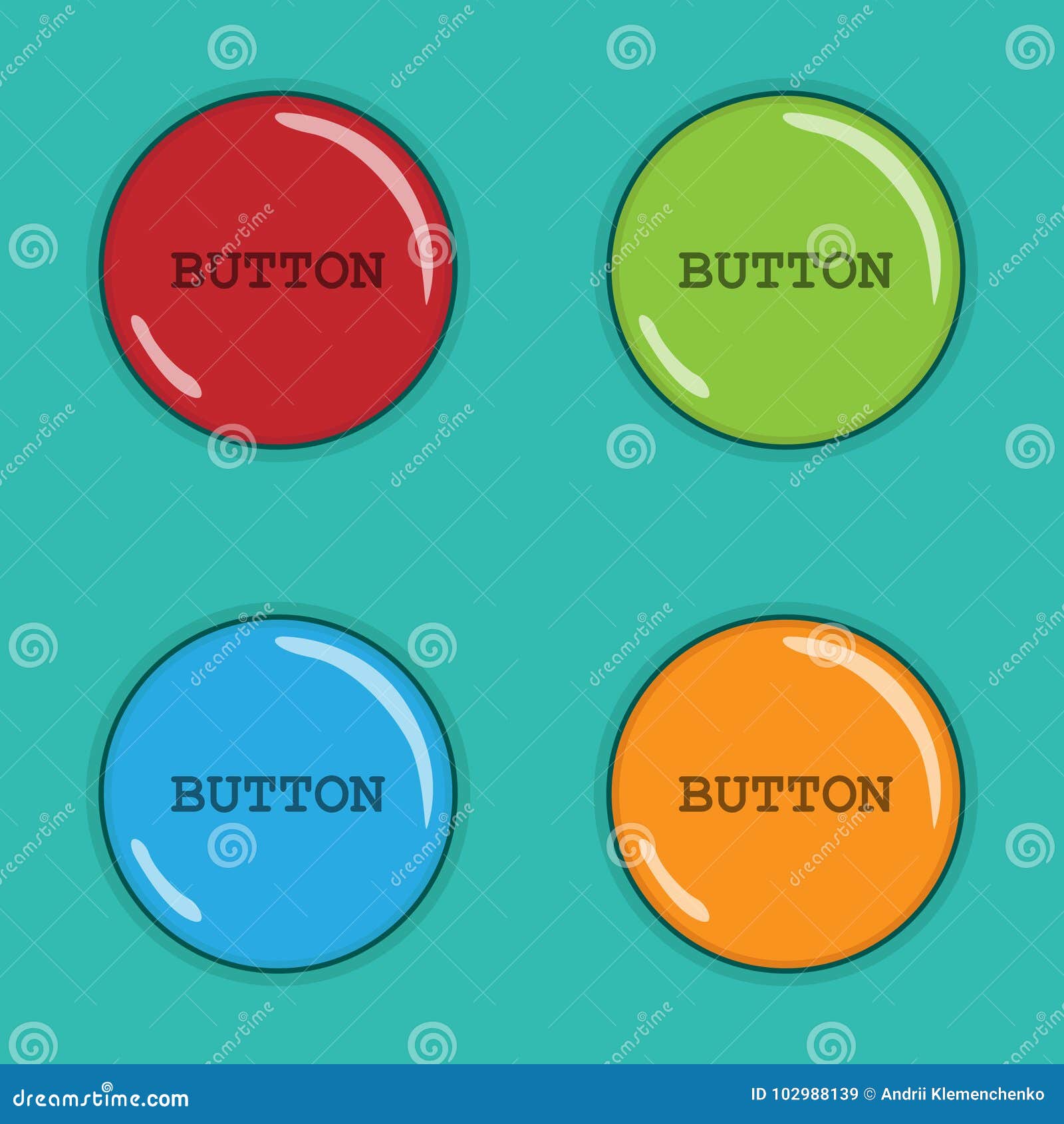 Four Colored Round Buttons . Vector Image. Stock Vector - Illustration ...