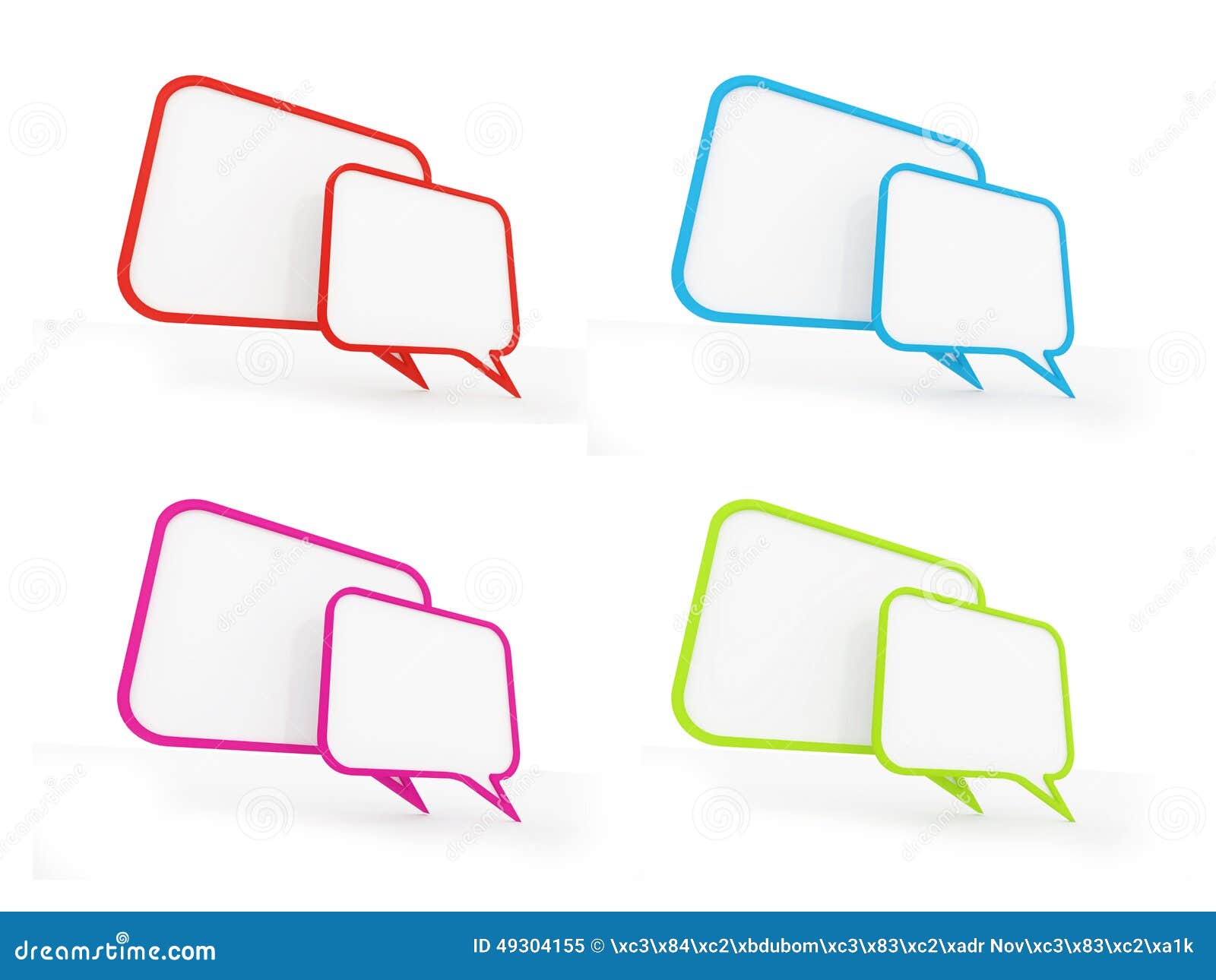 Four Colored Speech Bubbles Concept Isolated Stock Illustration ...