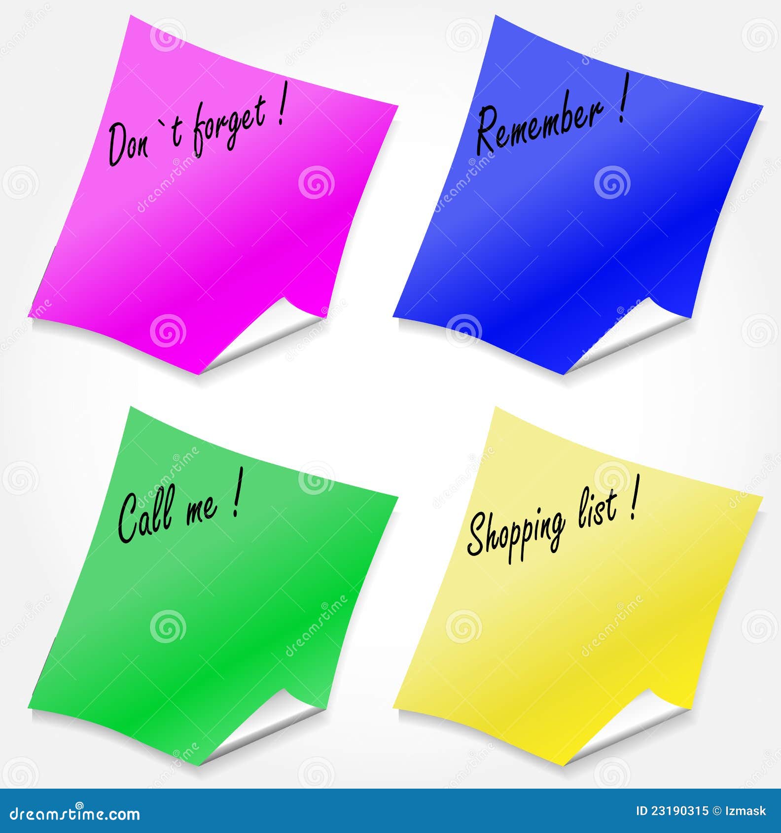 Four colored stickers stock vector. Illustration of element - 23190315