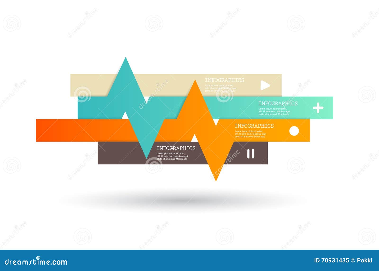Four Colored Stripes with Place for Your Own Text. Stock Vector ...
