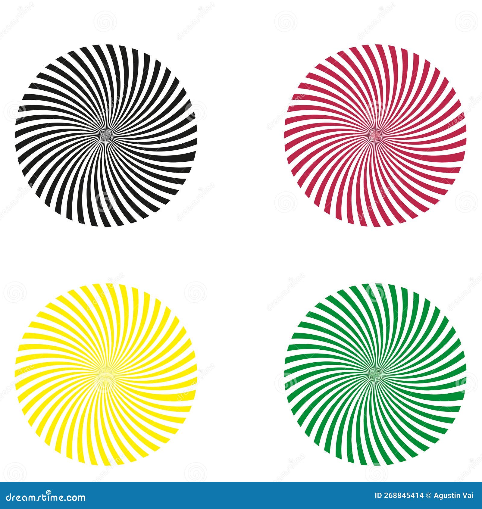 Four Colored Swirl Circles on a White Background Stock Illustration ...