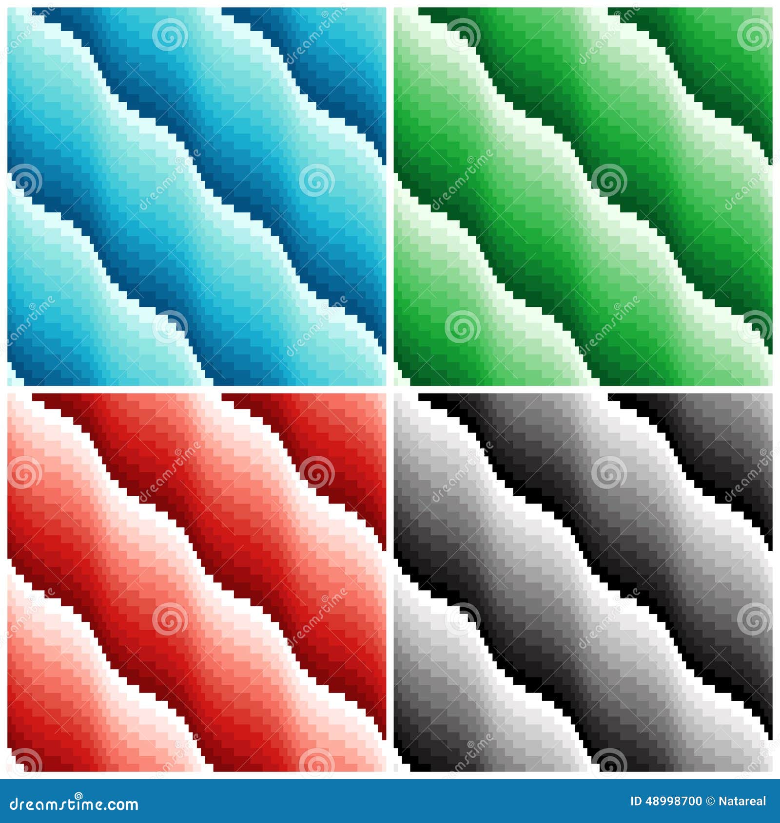 Four Colored Wavy Seamless Patterns Stock Vector - Illustration of ...